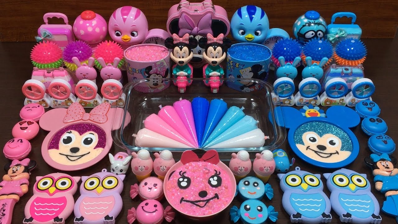Mickey Mouse & Minnie Mouse PINK Vs BLUE | Mixing Random Things into ...