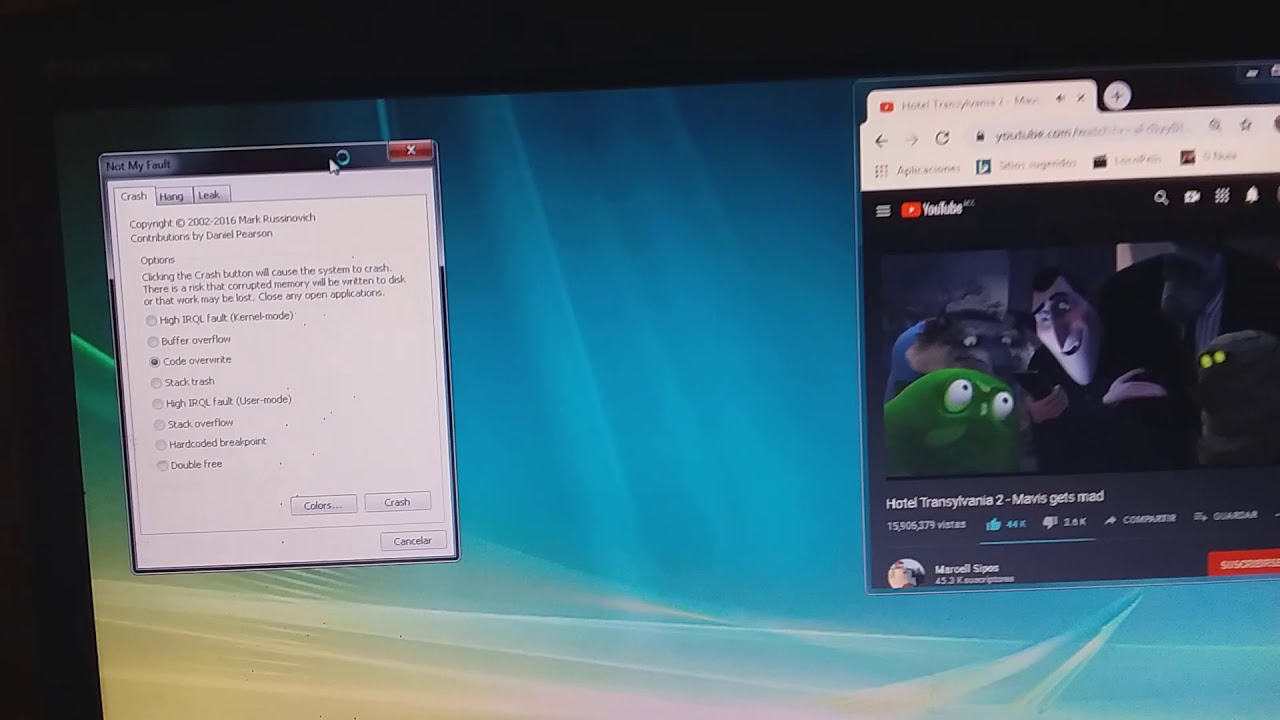 Windows Vista Dracula Remix Has BSOD - YouTube