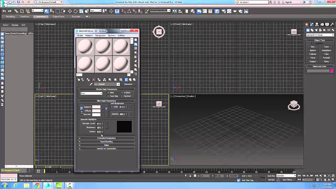 3ds Max 07-18 Blinn Shader - YouTube