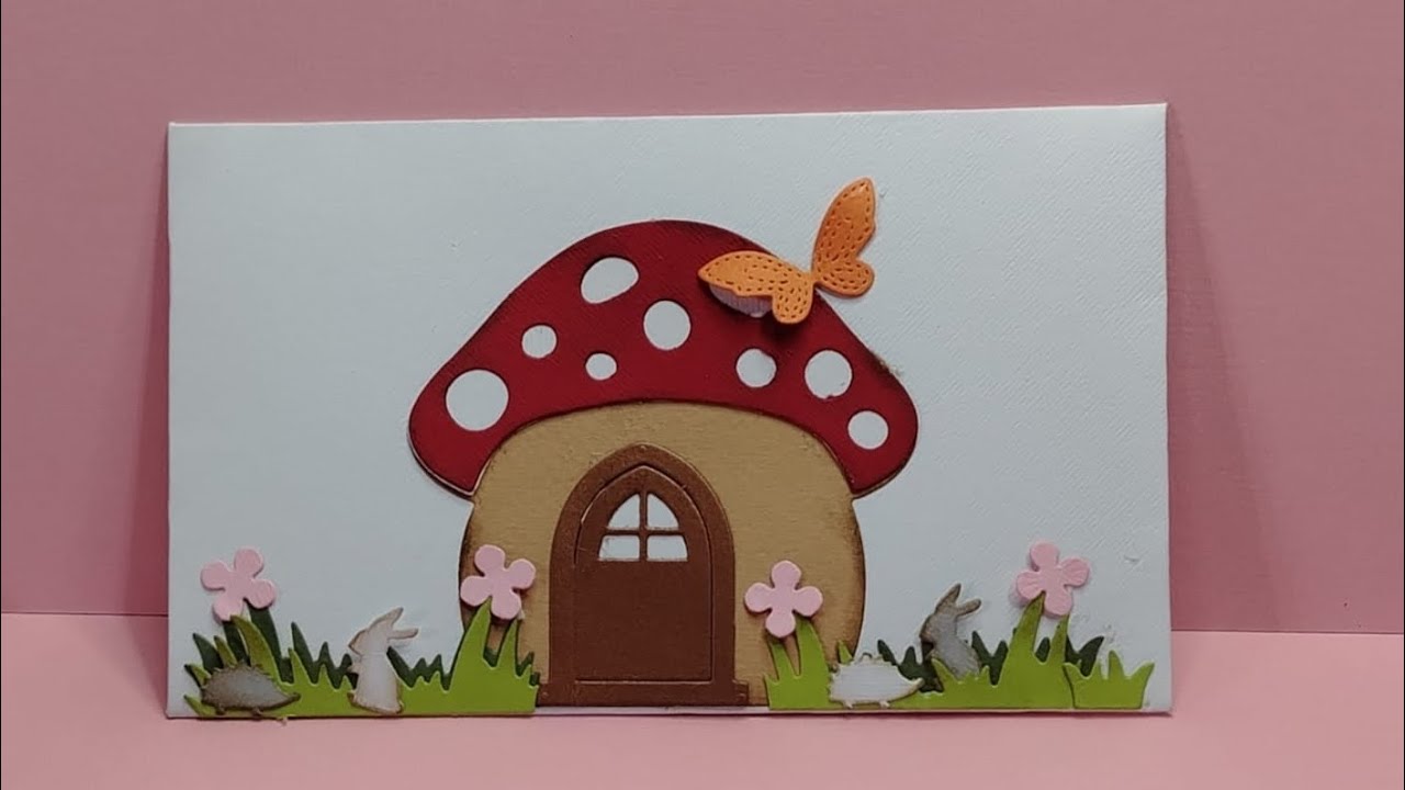 Tarjeta decorada con un lindo honguito - YouTube