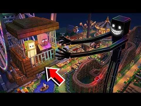 GECE GİZLİCE LUNAPARKTA KALMAMALIYDIK! - Minecraft