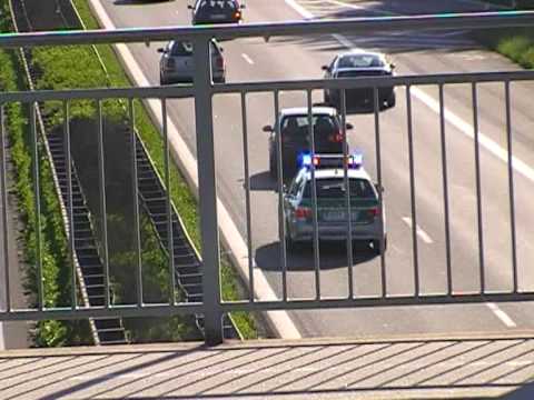 FuStW Autobahnpolizei Regensburg; German highway patrol responding ...