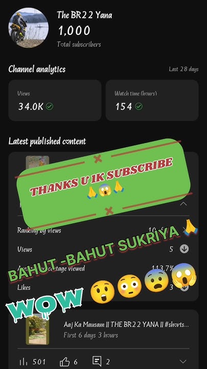 THANKYOU 😱 1K SUBSCRIBE 🙏 || The BR22 Yana || #shorts - YouTube