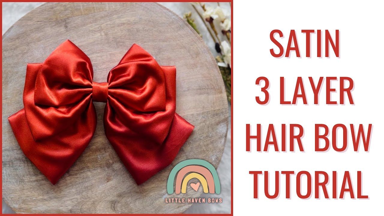 Tutorial satin 3 layered hair bow | coquette hair bows - YouTube