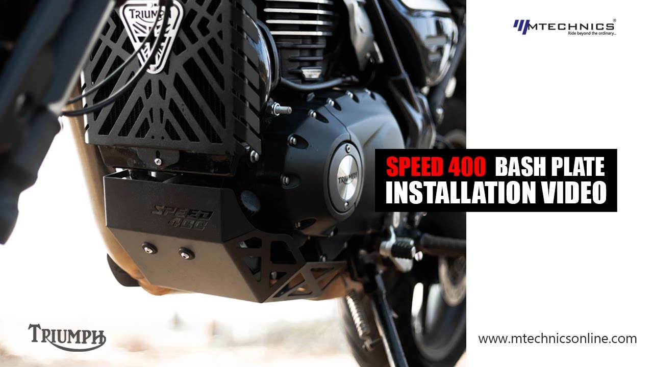 Installing Mtechnics Triumph Speed 400 Bash Plate ⚡ - YouTube