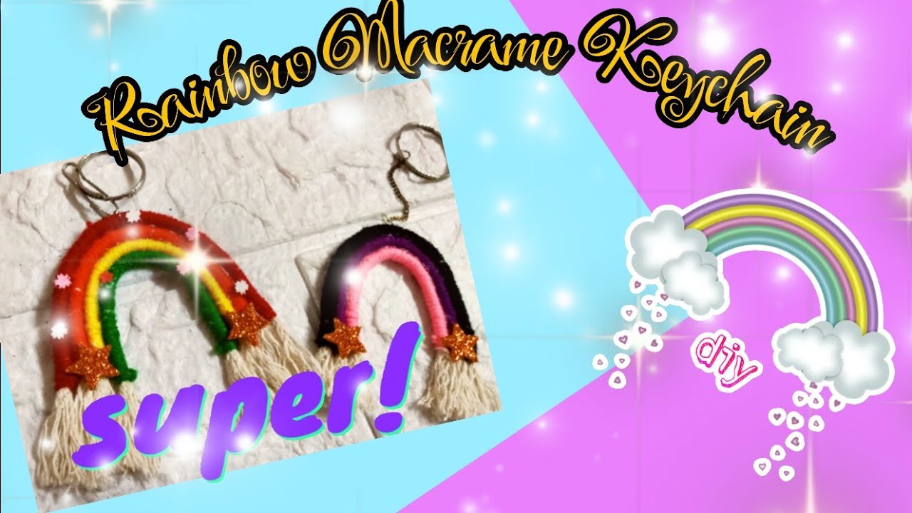 How to Make Rainbow Macrame Keychain🌈😍Easy Diy/Zero Cost DIY/macrame ...