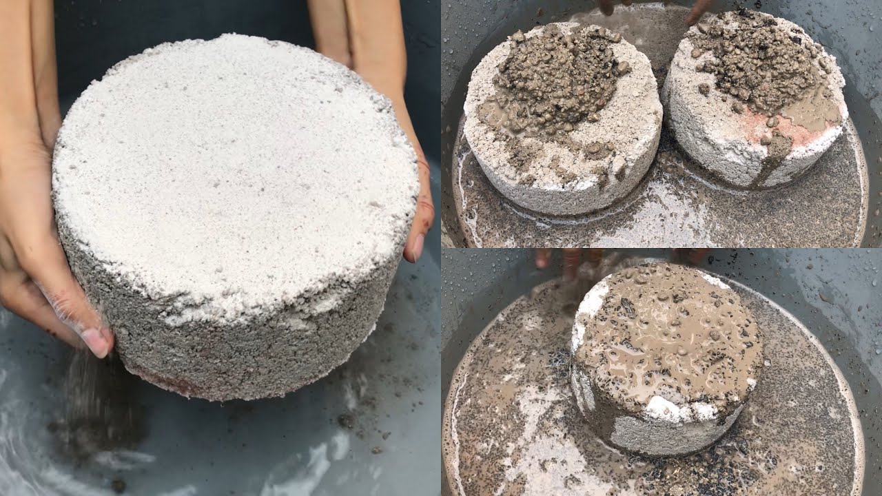 soft crunchy super gritty cakes coated with cement smashing, dipping ...