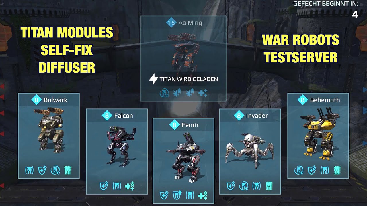 War Robots Testserver New Self-Fix Module makes Titan Ao Ming ...