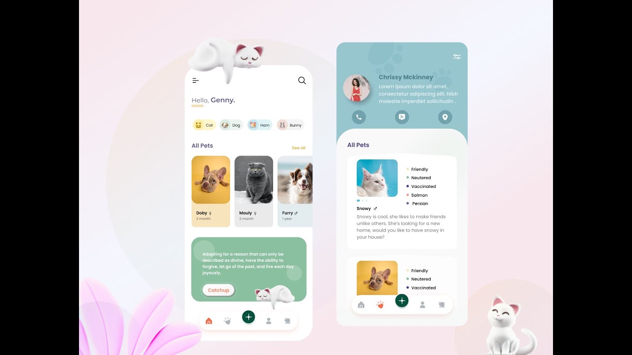 Adopet | Pet Adoption App | Pet Community App Design - YouTube