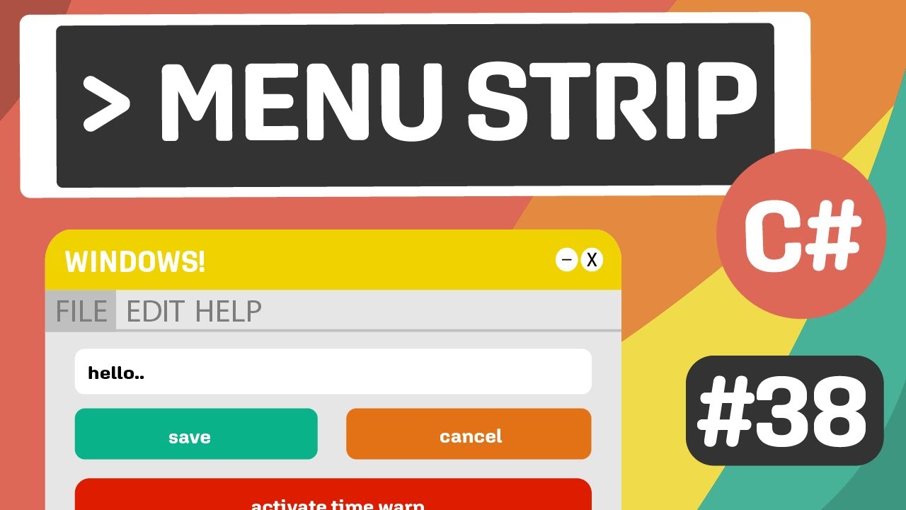 Learn C# - Menu Strip - Episode #38 - YouTube