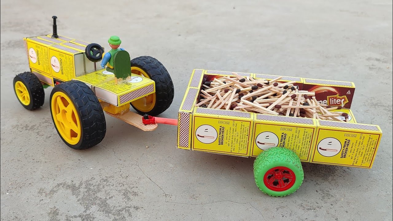 how to make tractor trolley at home | diy tractor science project ...
