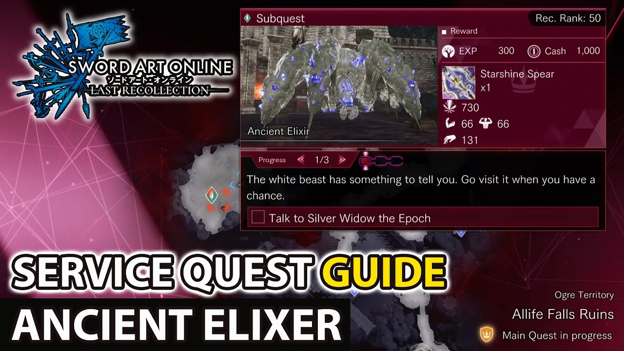 Sword Art Online: Last Recollection - How To Complete - Service Quest ...