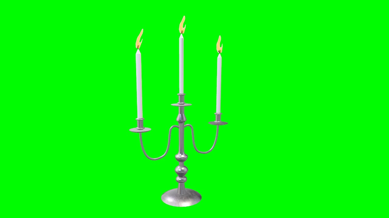 Different styles of rotating and 3D burning Candles-Free Green Screen ...