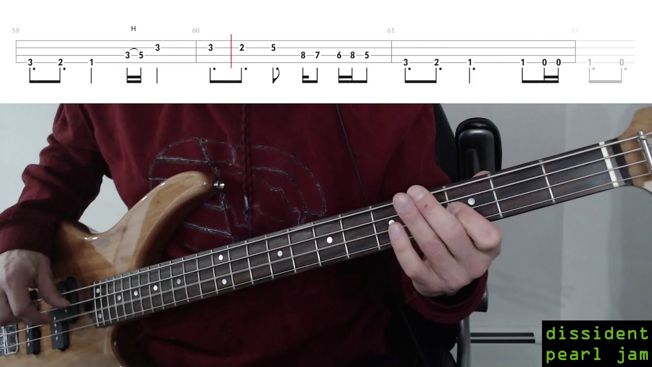 Dissident by Pearl Jam - Bass Cover with Tabs Play-Along - YouTube
