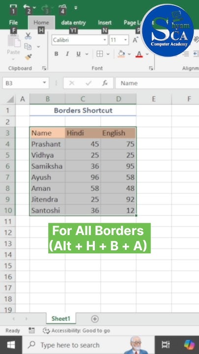 Top Excel Border Shortcut #excel #ytshorts #viralshort #exceltraining #excelshorts # ...