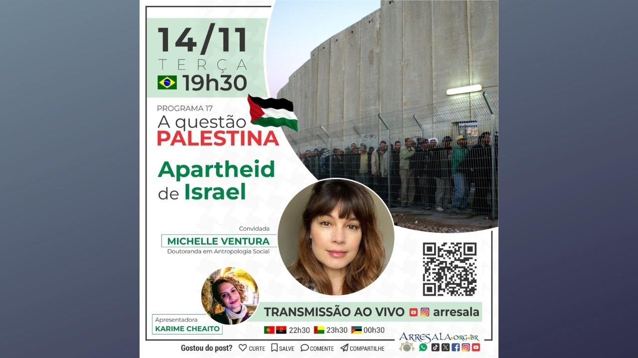 Michelle Ventura / A questão palestina: Apartheid de Israel - YouTube