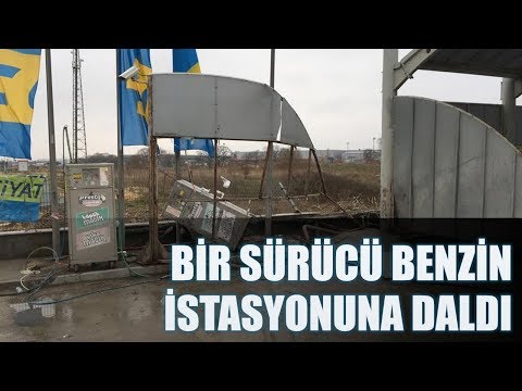 KONTROLÜNÜ KAYBEDEN SÜRÜCÜ BENZİN İSTASYONUNA DALDI