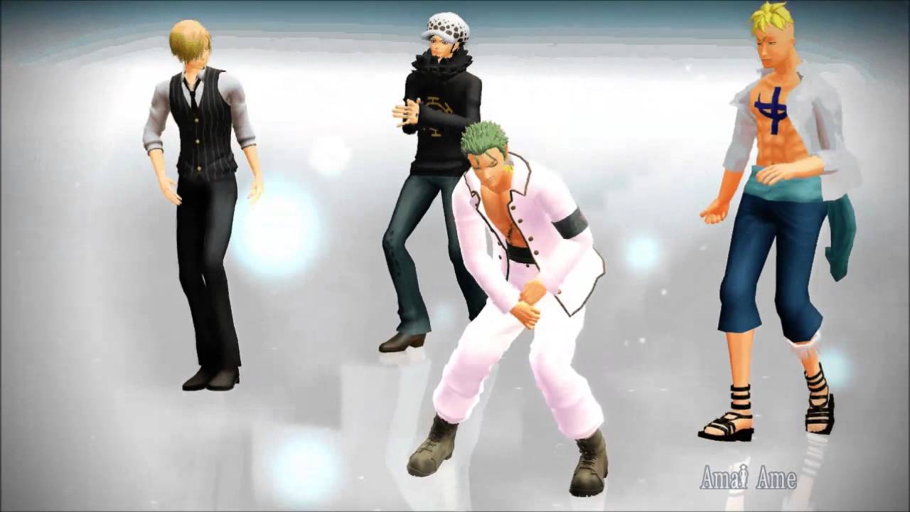 【MMD】【ONE PIECE】Sweet Devil Colate Remix【Law, Zoro, Marco, Sanji】 - YouTube