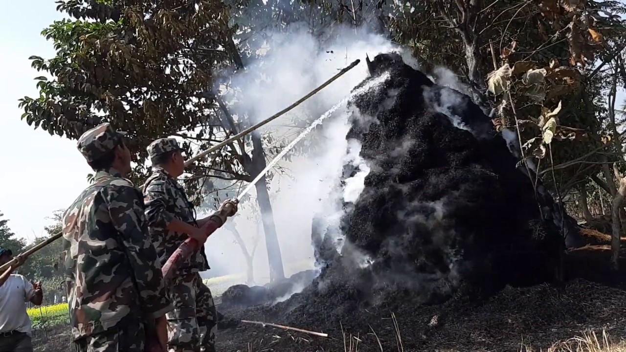 Fire in haystack | latest haystack fire - YouTube