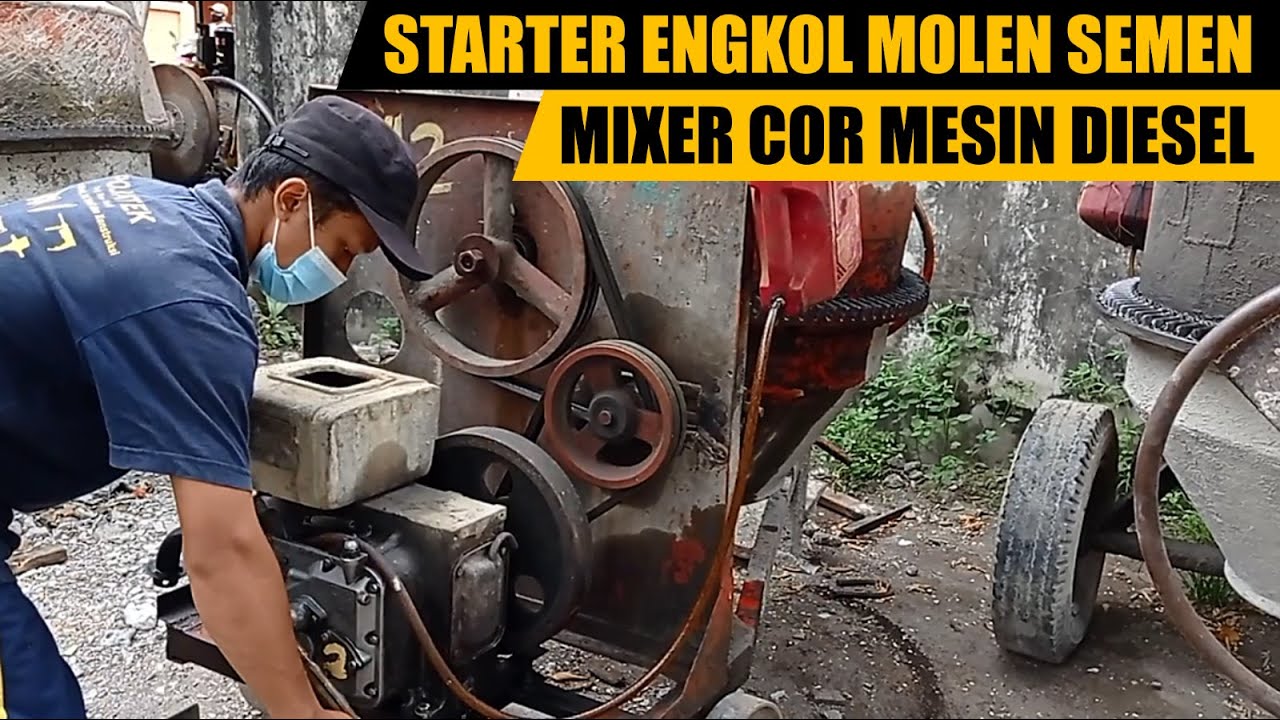 Starter Engkol Diesel Molen - YouTube