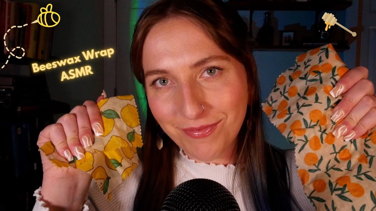 ASMR Beeswax Wrap 🐝 Sticky Sounds, Tapping, Scratching, Gripping, etc. 🤤 - YouTube
