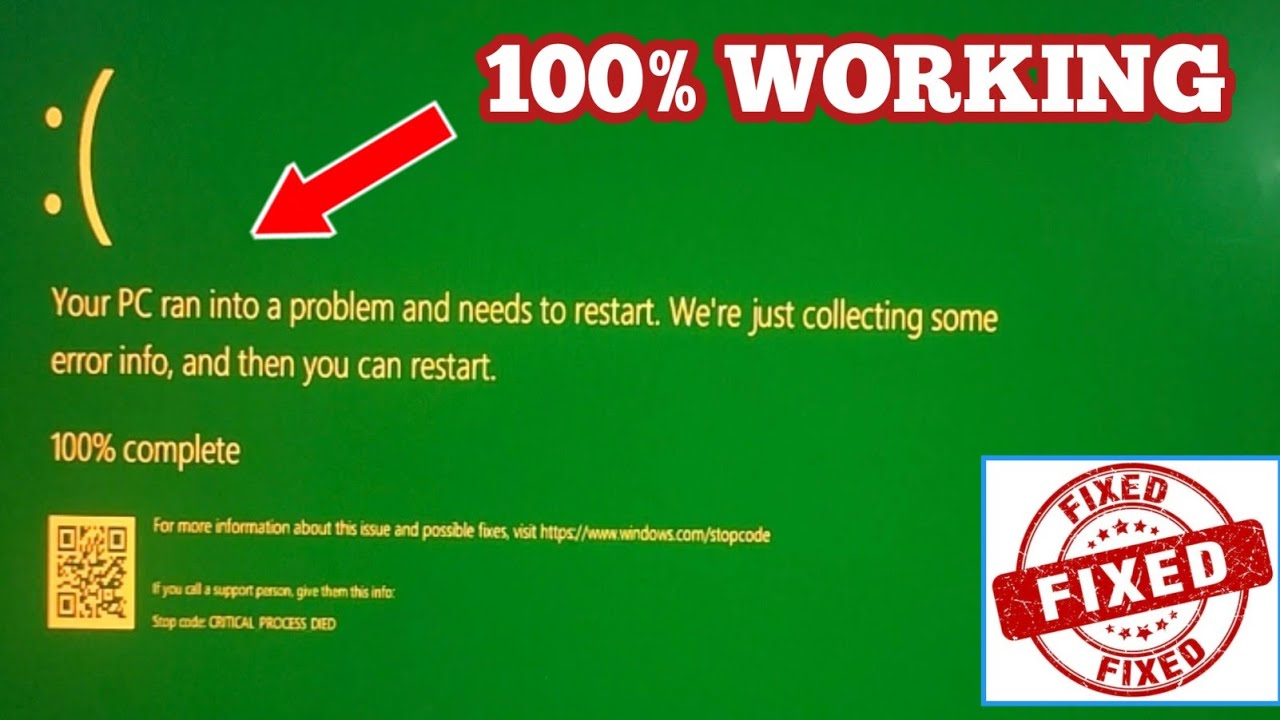 Fix PC ran into a problem and needs to restart: Green screen of death ...