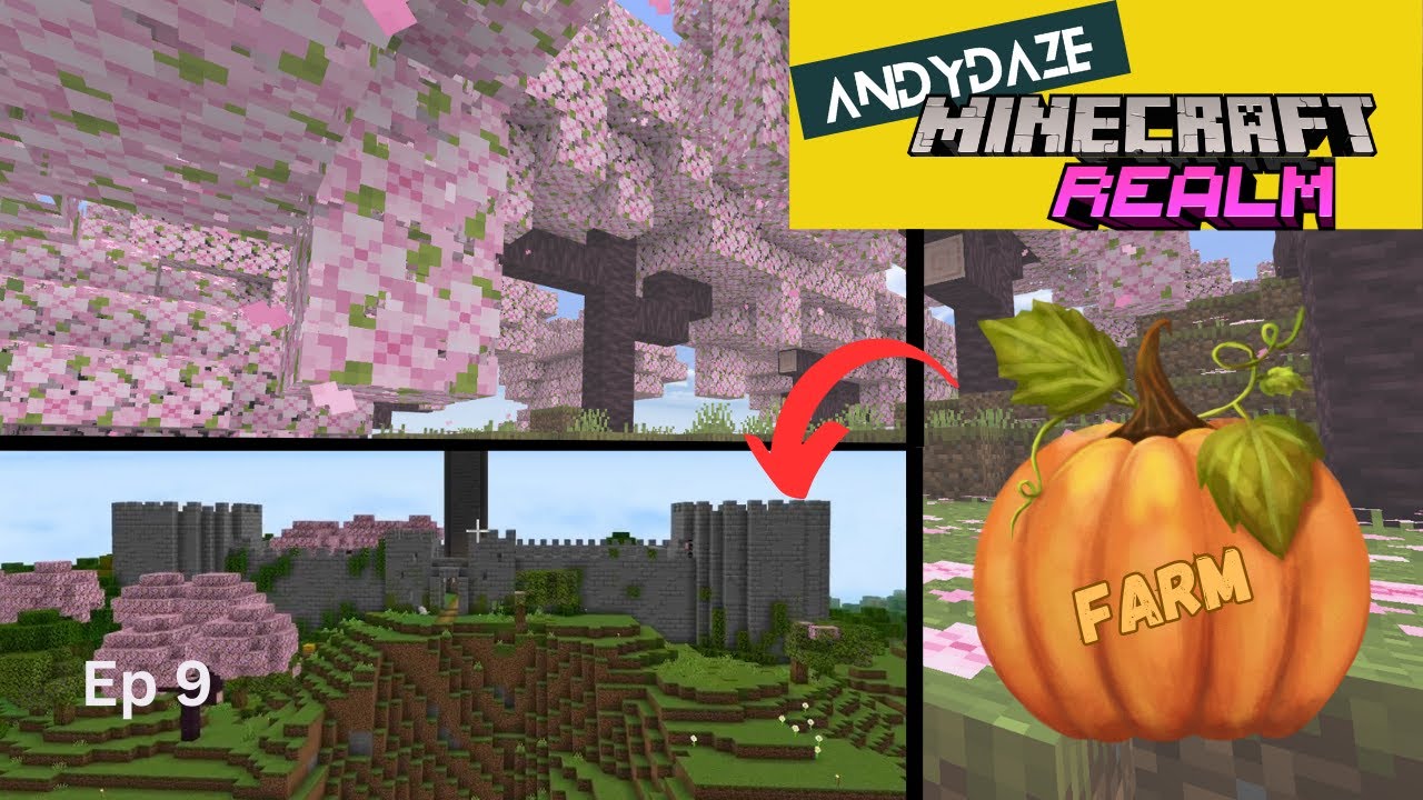 The Realm 1.20 Automatic Secret Pumpkin Farm and Cherry Wood Biome Ep 9 ...