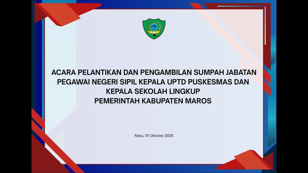 ACARA PELANTIKAN DAN PENGAMBILAN SUMPAH JABATAN PNS - YouTube