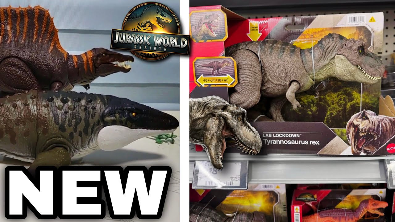 NEW Lab Lockdown T REX FIGURE!! | Jurassic World Rebirth Spinosaurus & Mosasaurus Review - YouTube