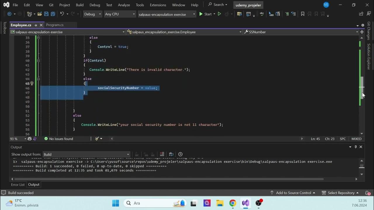 Encapsulation exercise application - YouTube