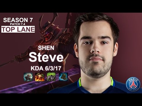 PSG Steve : Shen vs Akali | Top Lane | EUW LOL | Patch 7.4 | Season7 - YouTube