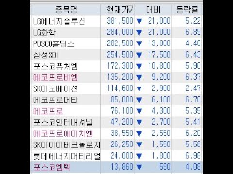 테슬라의 반등과 이차전지 변곡점, LG에너지 솔류션,LG화학,POSCO홀딩스, 삼성SDI, SK이노베이션, 삼성SDI,에코프로,포스코인터내셔널,SK아이테크놀로지,롯데에너지 ...