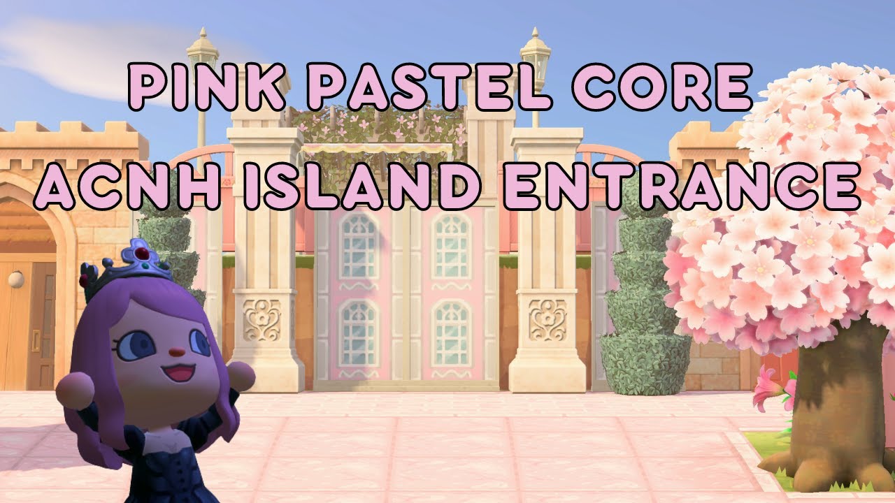Pink Pastel Core Island Entrance Build! | Animal Crossing New Horizons ...