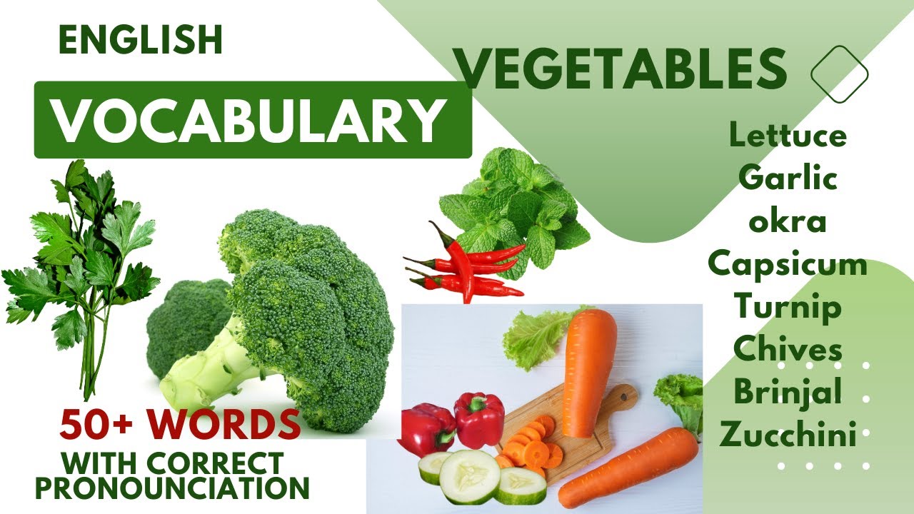 50 English words | vegetables | Words with pictures - YouTube