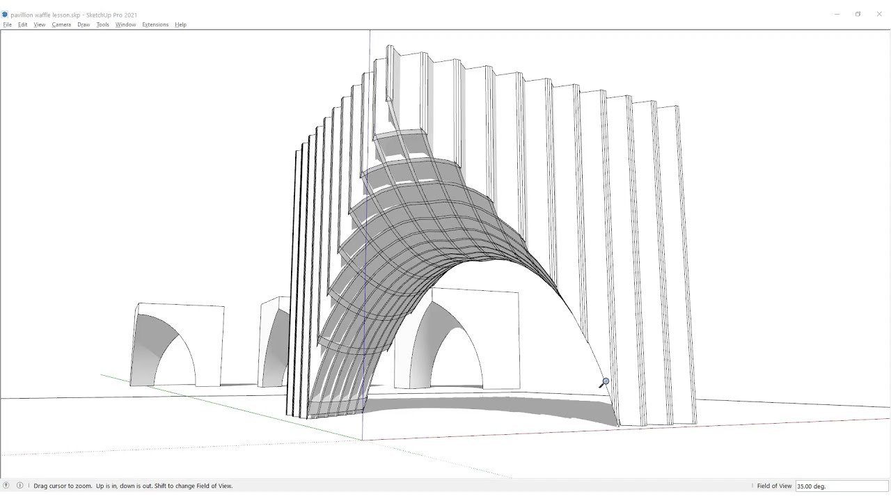 AGR Form Modeling 04: Waffle Structure Pavilion - YouTube