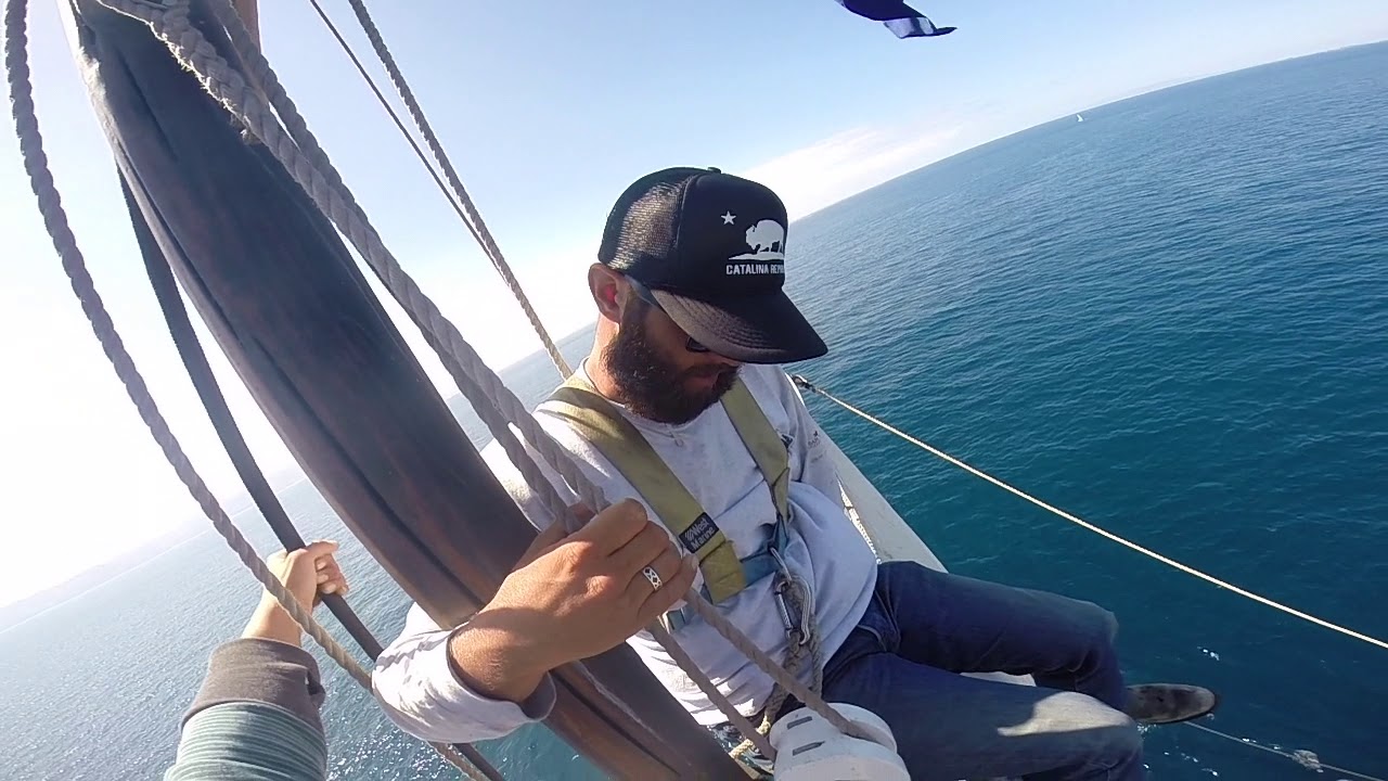Climbing Aloft a Tall Ship- The Brig Pilgrim - YouTube