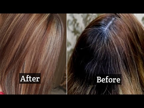 GREY COVERAGE WITH FASHION SHADE | grey hair coverage with highlights ...