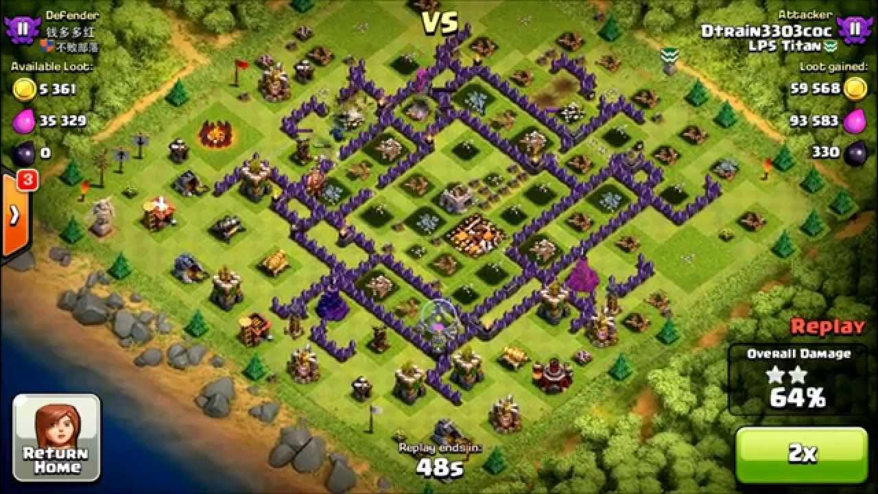 Clash of Clans - TH9 vs TH10 using the Gowipe Attack Strategy! - YouTube