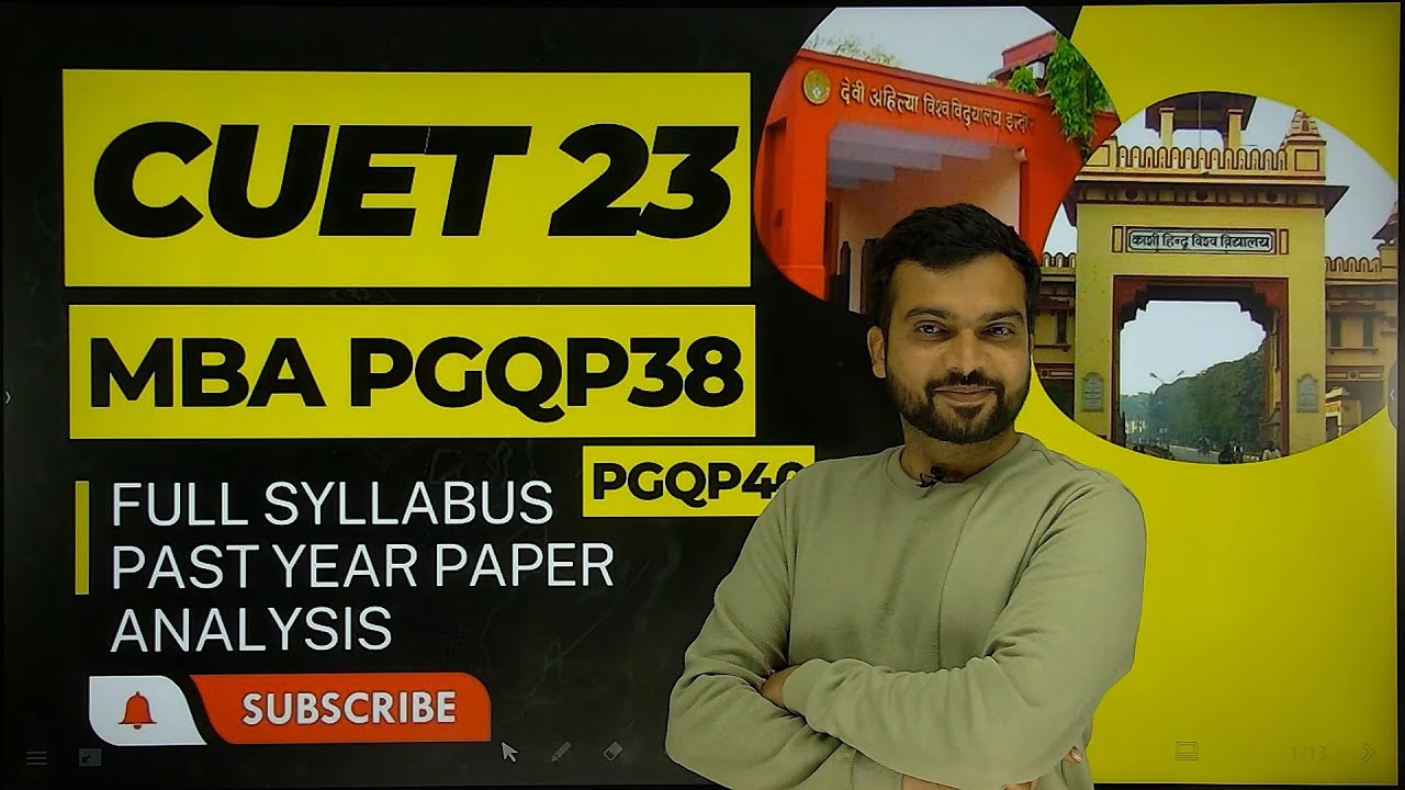 CUET PG 23 SYLLABUS & PAPER ANALYSIS FOR MBA & MA PGQP38 | PGQP40 - YouTube