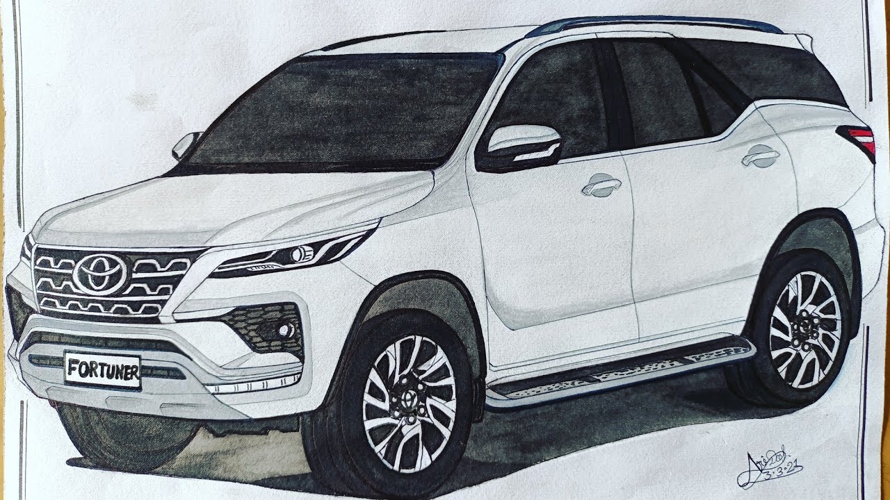 Toyota Fortuner 2021 drawing||Toyota Fortuner 2021||New Fortuner - YouTube