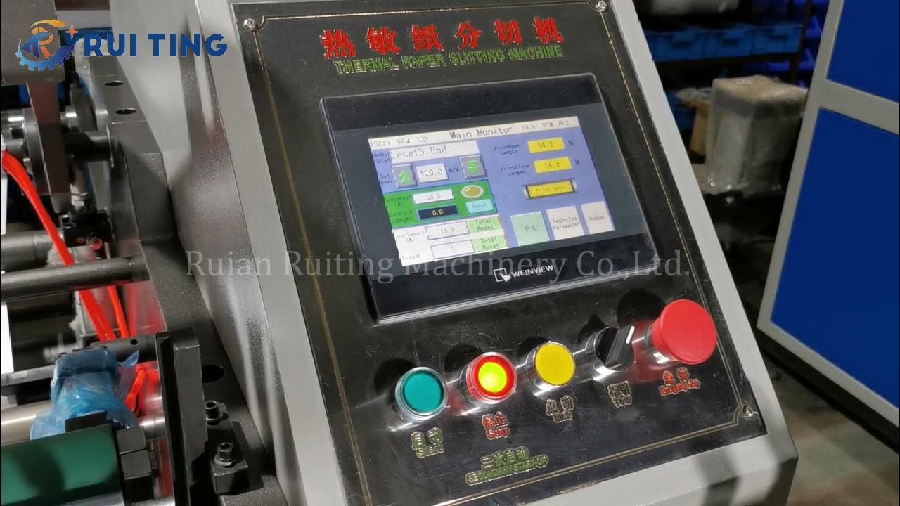 Receipt Thermal Paper Slitter Rewinder 1100mm With Auto Core Loading - YouTube