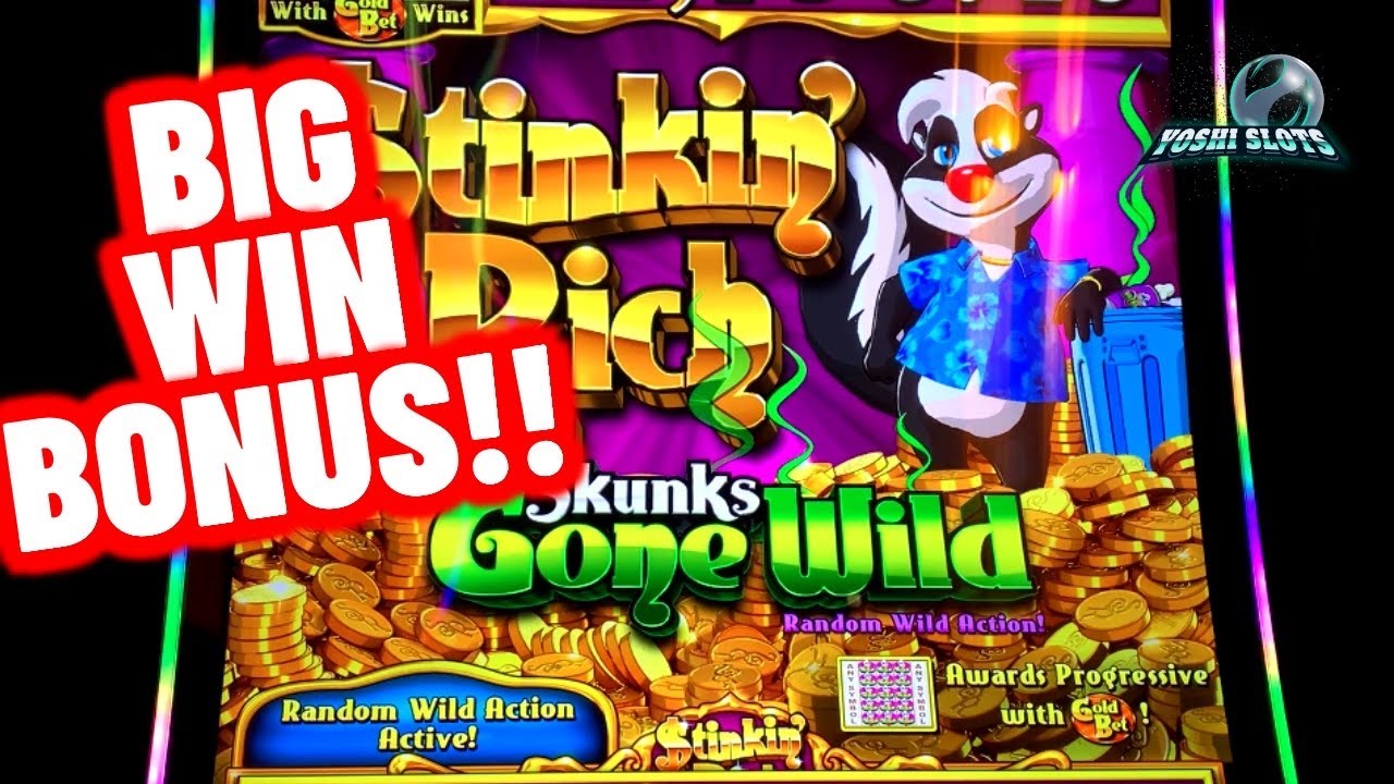 BIG WIN BONUS on STINKIN' RICH SKUNKS GONE WILD!!! - YouTube