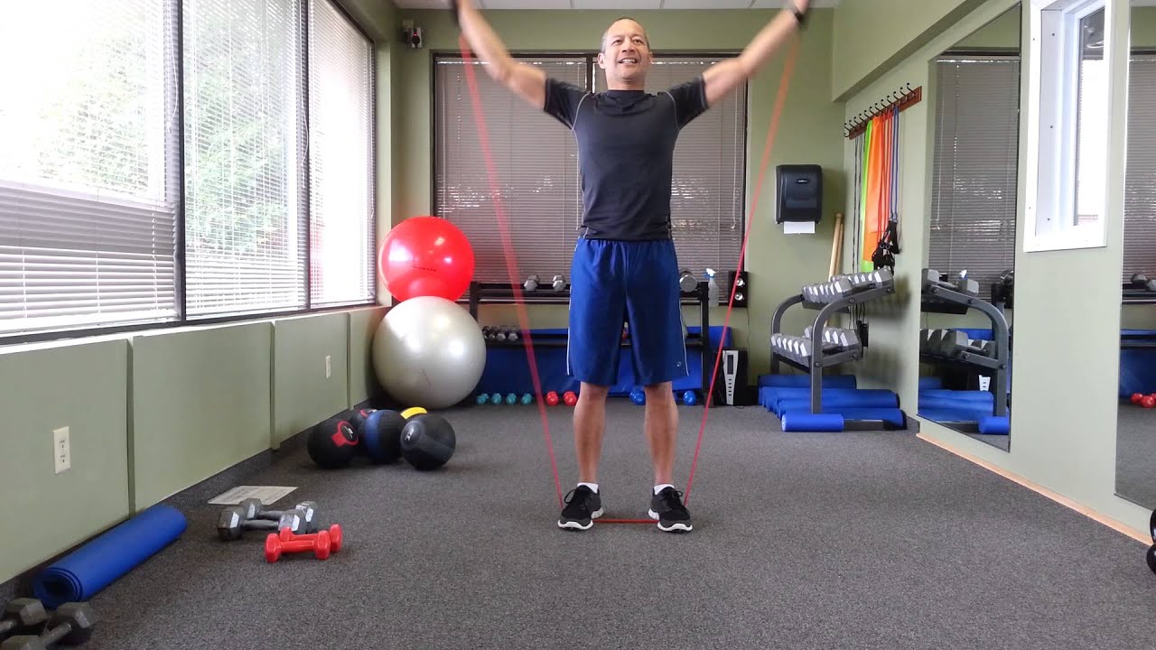 Resistance band lateral flys CQS - YouTube
