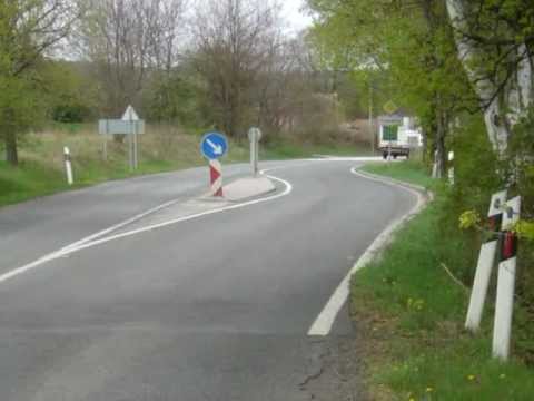 Traffic calming by horizontal roadway deflection - YouTube