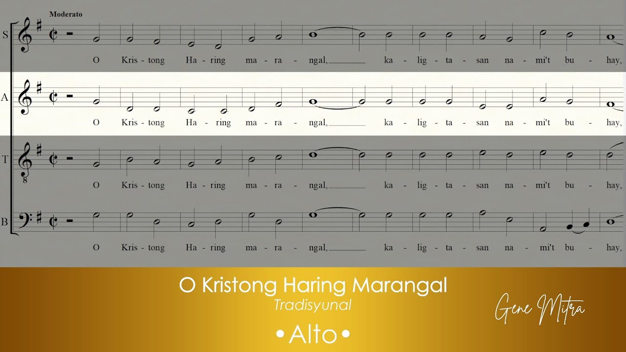 O Kristong Haring Marangal • Alto Guide - YouTube