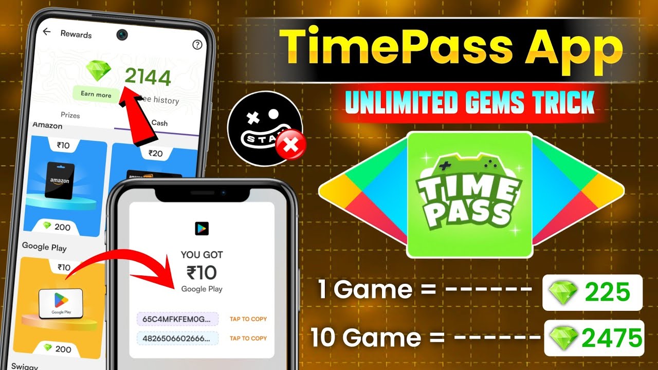 TimePass App Se Redeem Code Kaise Le | TimePass App Unlimited Gems ...