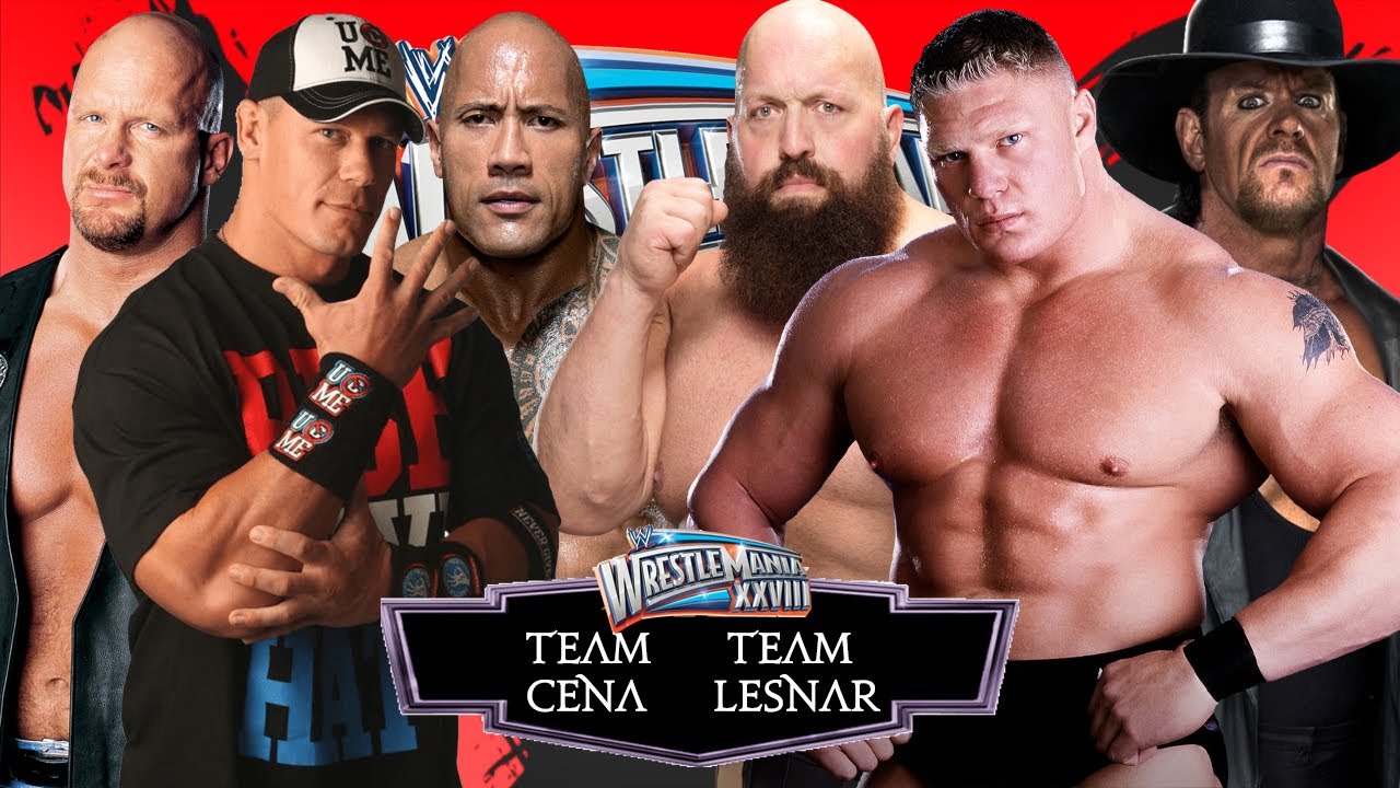 WWE 2K23- John Cena The Rock & Stone Cold vs. Brock Lesnar Undertaker ...