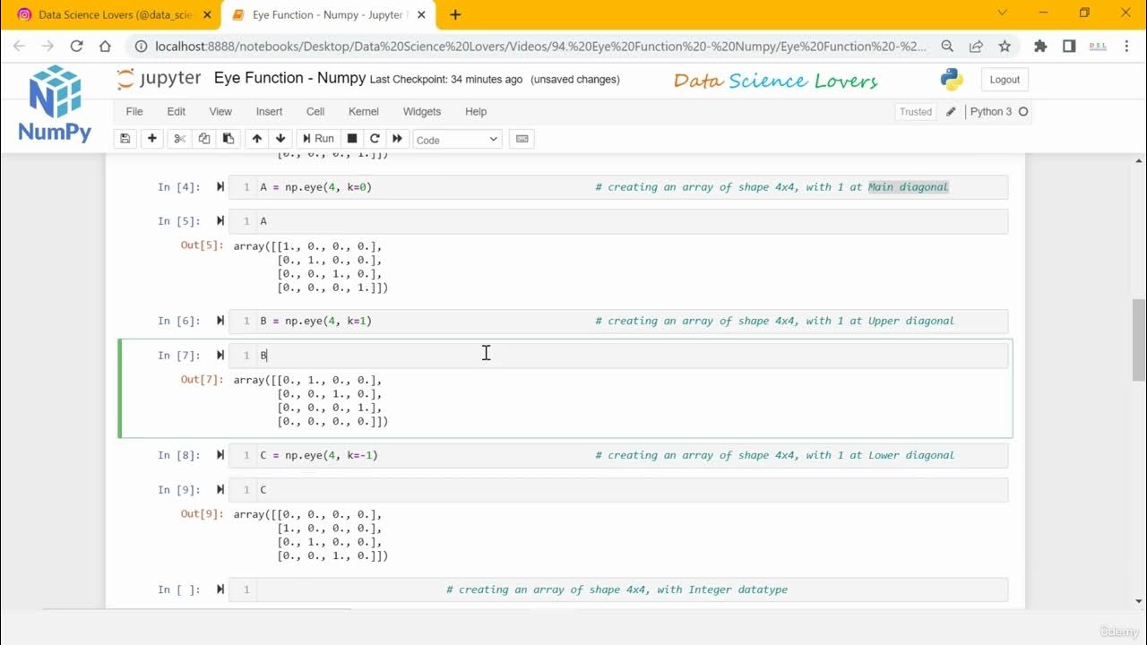 Eye Function in numpy - YouTube
