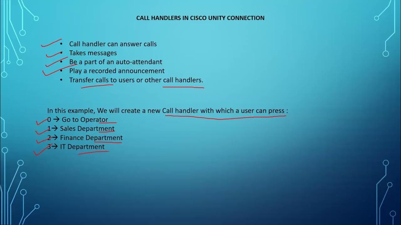Lec - 6 | Cisco Unity Connection Call Handlers - Everything in detail - YouTube