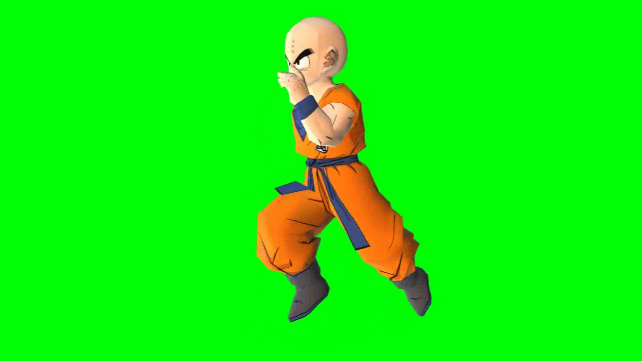Krillin run animated right chroma - YouTube